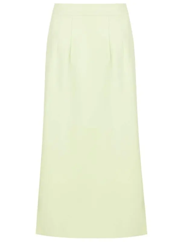 OLYMPIAH Fenda Side-slit Midi Skirt - Green