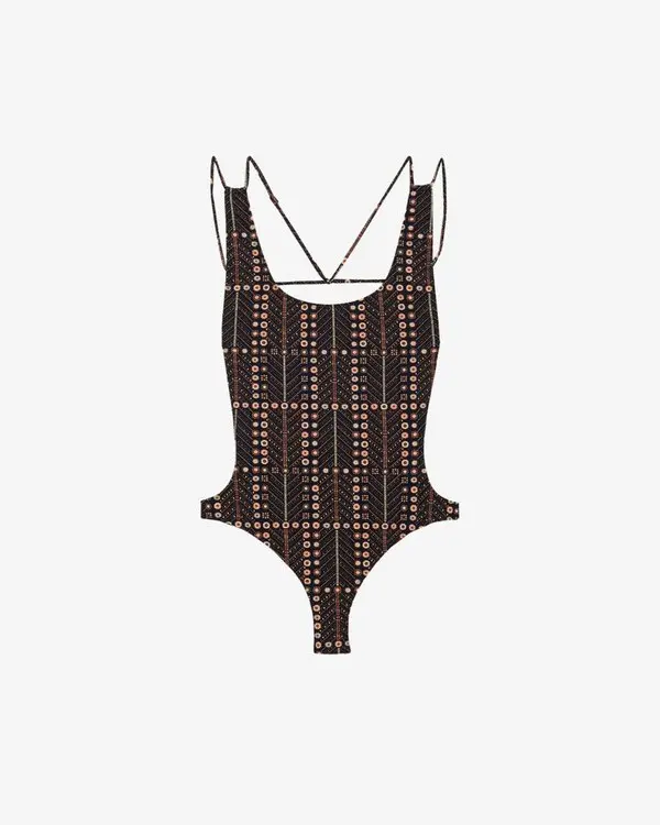 Isabel Marant Tenisia Printed One-piece Swimsuit - Black