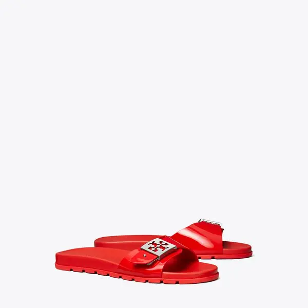 Tory Burch Mellow Slide - Lipstick Red/silver