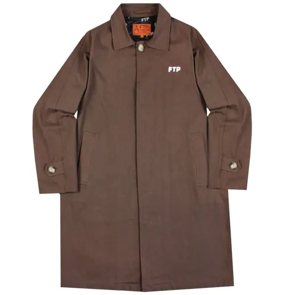 FTP Crucifix Trench Coat - Brown | Editorialist