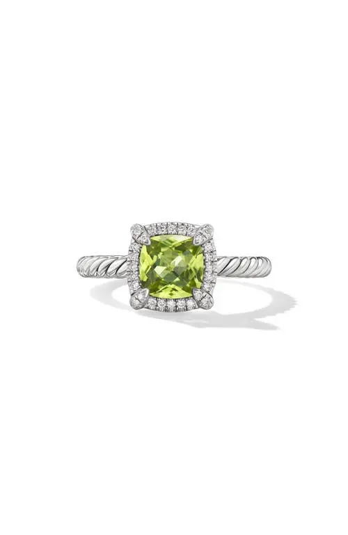 David Yurman Chatelaine Pavé Bezel Ring - Sterling Silver/peridot