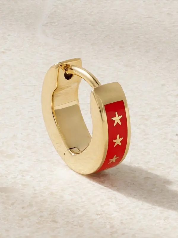 FOUNDRAE Strength Tenet 18-karat And Ceramic Single Hoop Earring