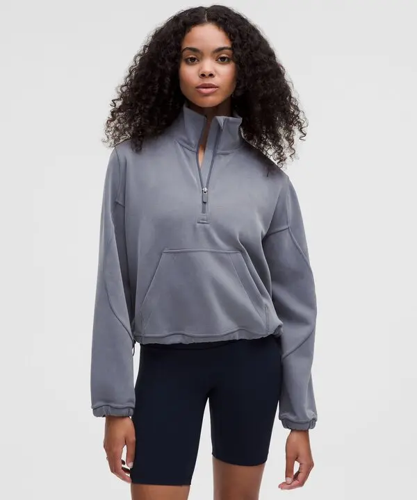 Lululemon Brushed Softstreme Half Zip - Solar Grey
