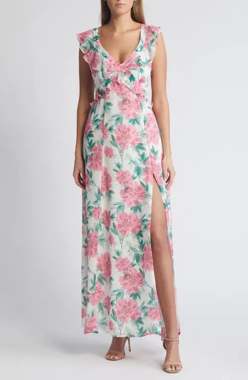 Lulus Sensational Spring Floral Maxi Dress In White/ Pink/ Green - 65% Off  | Editorialist