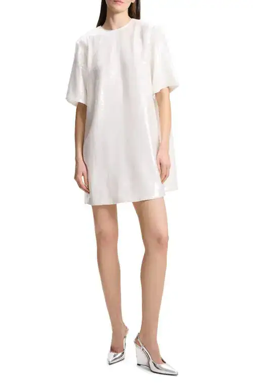 glitter oversized t shirt dress Im In My Bag Oversized Sequin T-shirt Dress House of Stylez