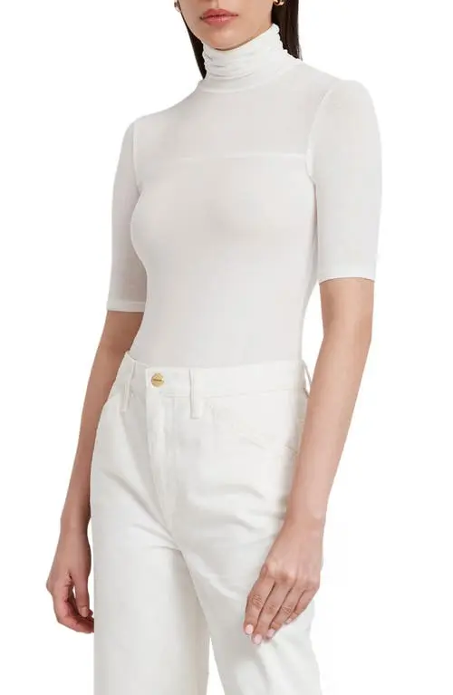 MARCELLA Niko Jersey Turtleneck Top - Off White