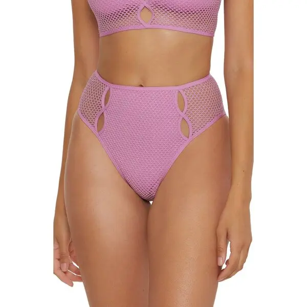 Becca Network Cutout High-waist Bikini Bottoms