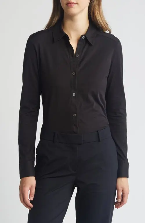 Theory Riduro Organic Cotton Shirt - Black