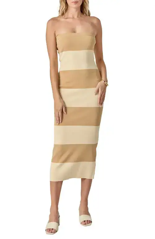 bohemian bridal shower dress Light beige tube top cake layered trailing wedding dress P2957 – PreppyDress main image 1