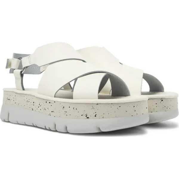 Camper Oruga Up Platform Slingback Sandal - White Natural