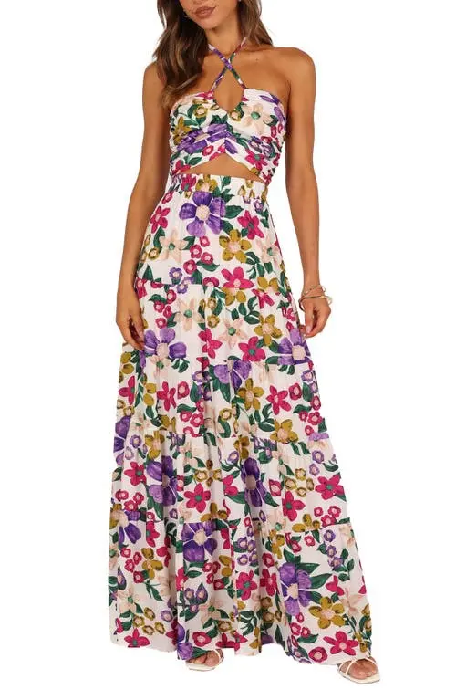PETAL & PUP Halter Crop Top And Maxi Skirt Set