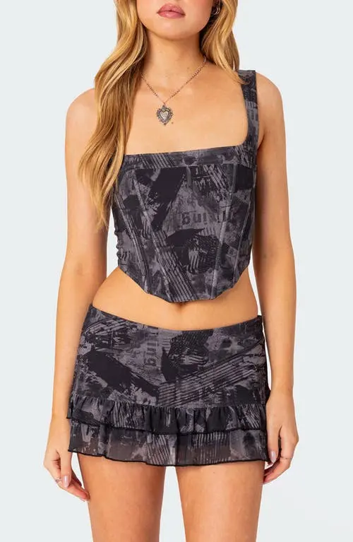 EDIKTED Nightlife Corset Crop Top
