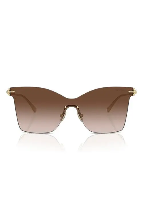Tiffany & Co. 143mm Gradient Rimless Butterfly Shield Sunglasses - Brown Gradient