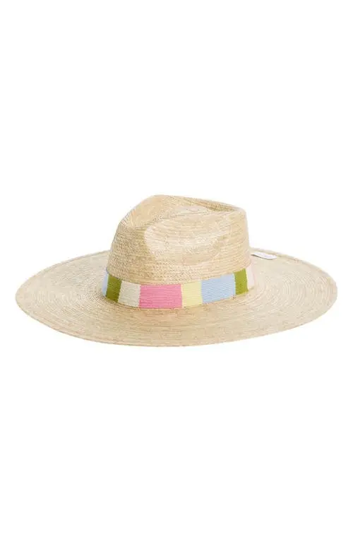 SUNSHINE TIENDA Berta Palm Straw Hat - Pastel
