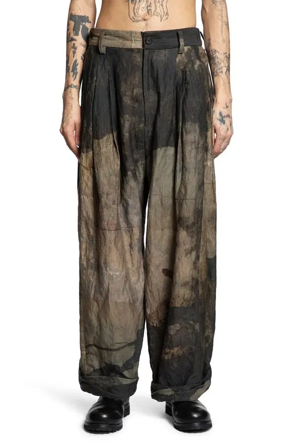 ZIGGY CHEN Pleated Linen Trousers - Multicolor