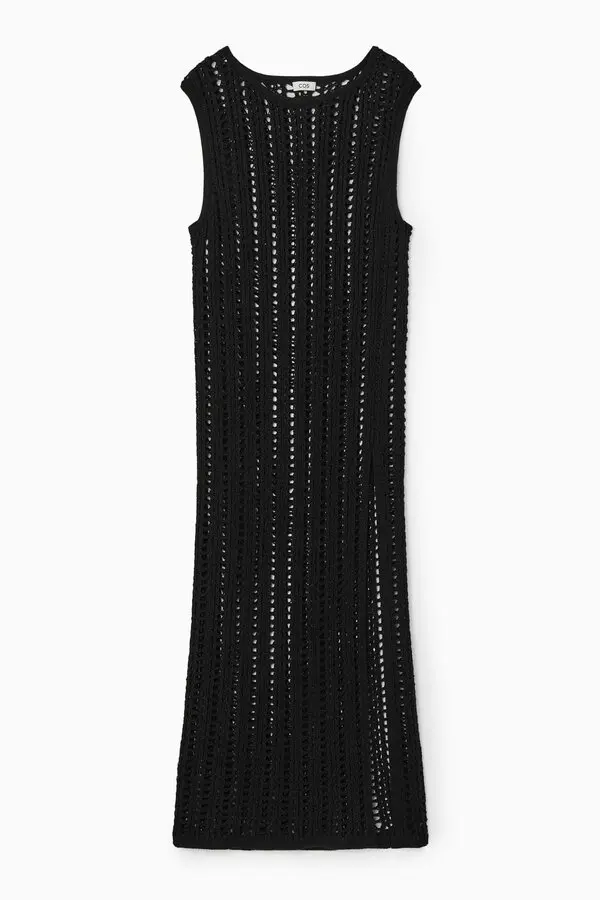 chinese dress ladies COS Pleated Knitted Maxi Dress Green – The Dress Nook main image 0