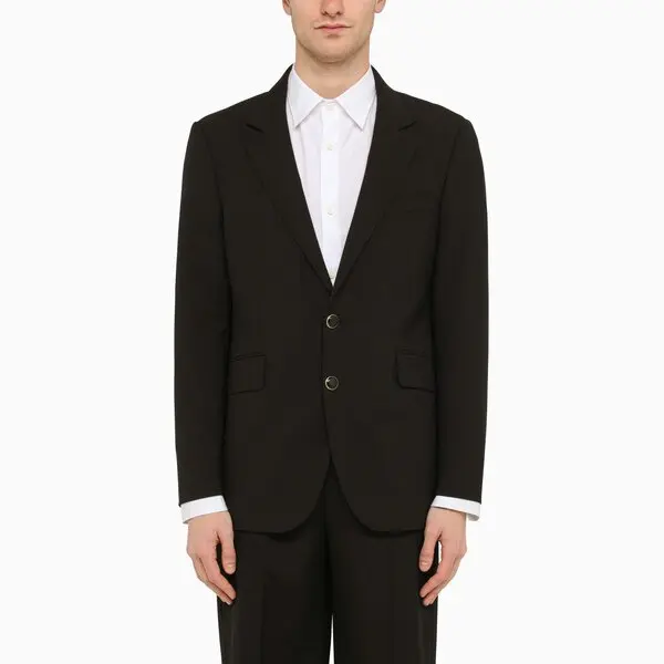 PT TORINO Single-breasted Wool Blend Jacket - Black