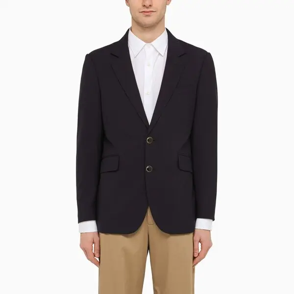 PT TORINO Single-breasted Wool Blend Jacket - Blue