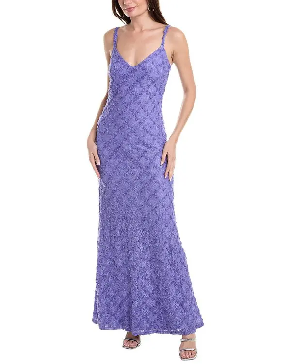 Medium 1990s Tadashi Shoji Asymmetric Cocktail Dress Purple One Shoulder Chiffon Gown Prom Dress main image 0