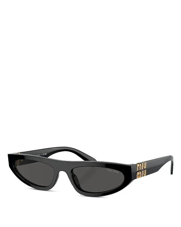 Miu Miu Oval Sunglasses - Black/gray Solid