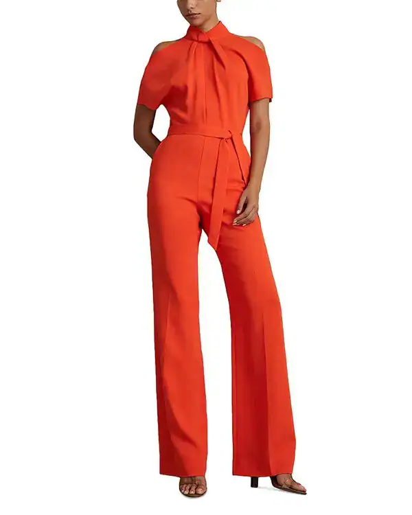 Reiss Amari Cold Shoulder Jumpsuit In Orange 72% Off Editorialist