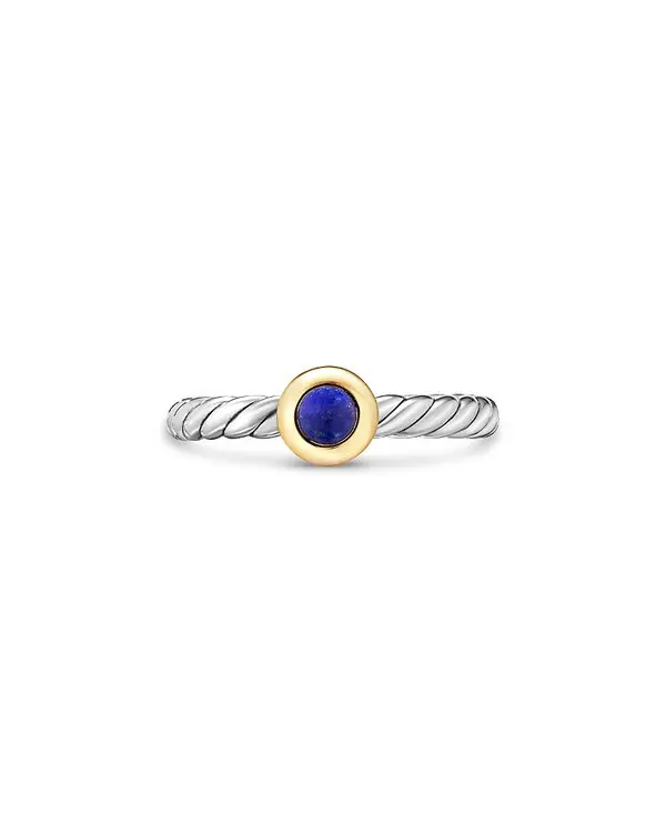 David Yurman Petite Cable Flex Ring - Lapis Lazuli/silver