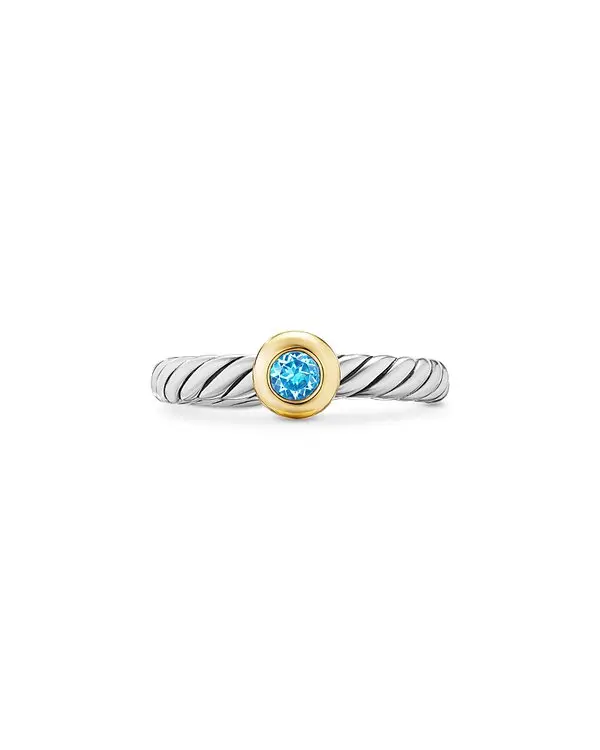 David Yurman Petite Cable Flex Ring - Blue Topaz/silver