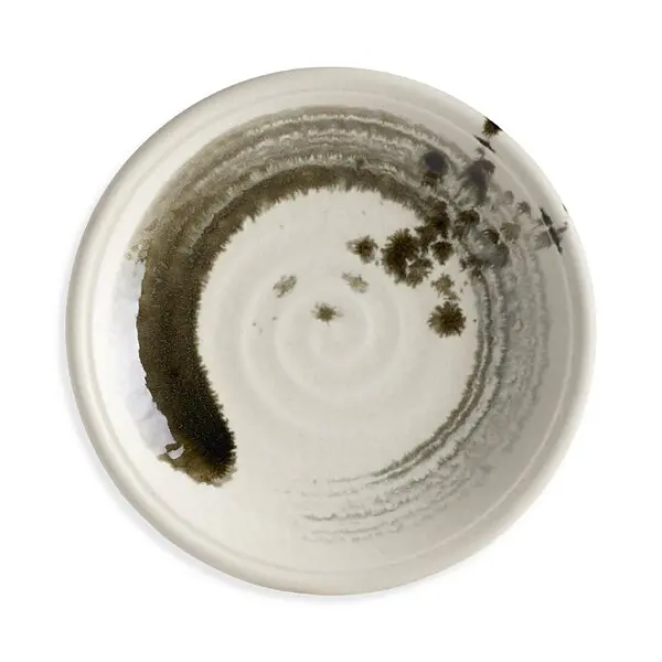 L'Objet Sumi Brush Dessert Plate - White/ Black