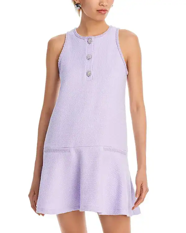 Aqua Tweed Drop Waist Mini Dress In Lavender - 75% Off | Editorialist