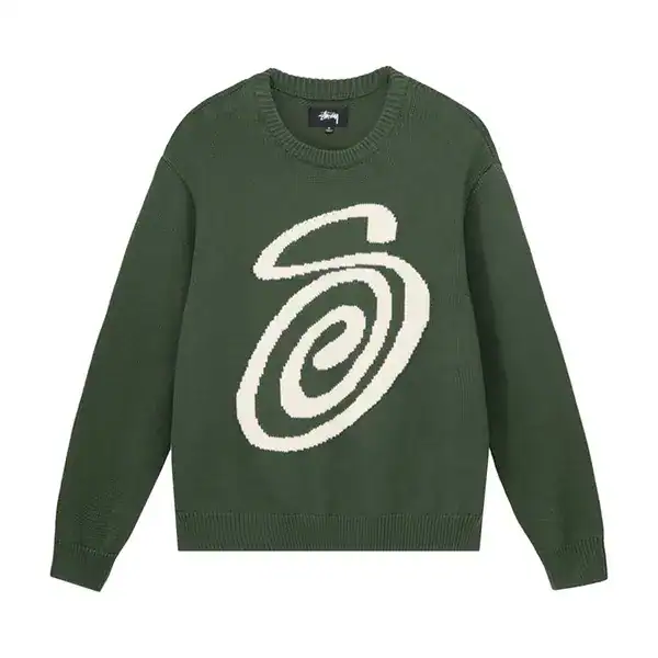 STUSSY CURLY SWEATER 白ニット セーターユニセックス M