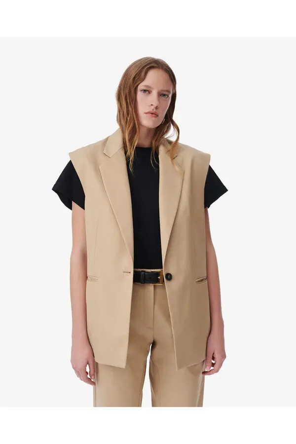 Iro Paris Viria Suit Vest In Brown 50% Off Editorialist