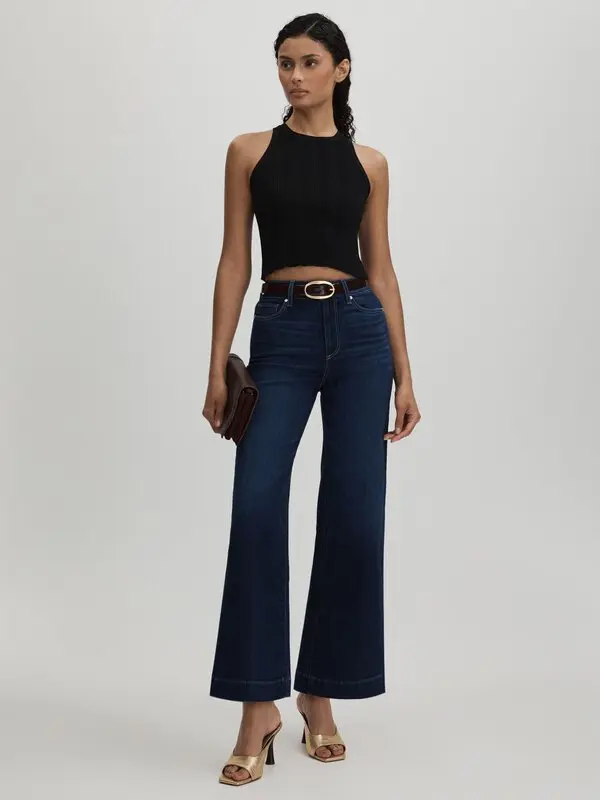 Paige Anessa Cropped Flare Jeans - Symbolism Blue
