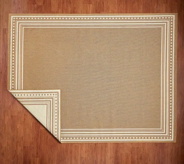 VERANDA LIVING Dot Border Reversible 5'1' X 7' Rug