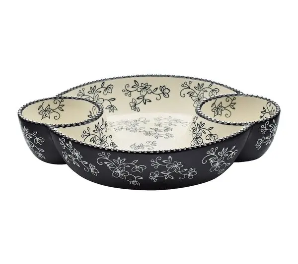 TEMP-TATIONS As Is Floral Lace 12' Divided Platter