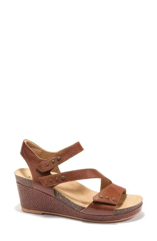 HALSA FOOTWEAR Gisella Wedge Sandal - Cognac
