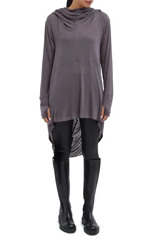 MARCELLA Oslo Semisheer Hooded High-low Tunic - Anthracite