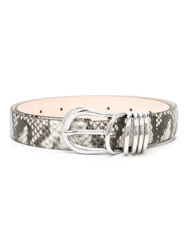 DEHANCHE Hollyhock Snakeskin-effect Leather Belt - Neutrals