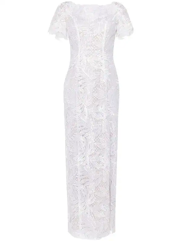 Marchesa Corded-Lace Maxi Dress In White - 70% Off | Editorialist