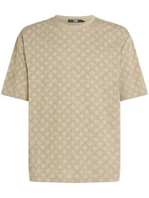 Karl Lagerfeld Circle-logo Organic-cotton T-shirt