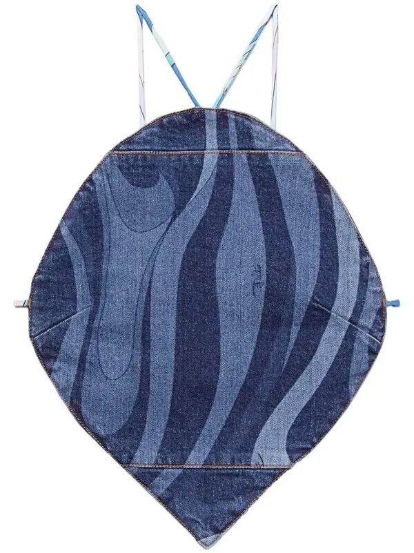 Emilio Pucci Marmo-print Denim Top