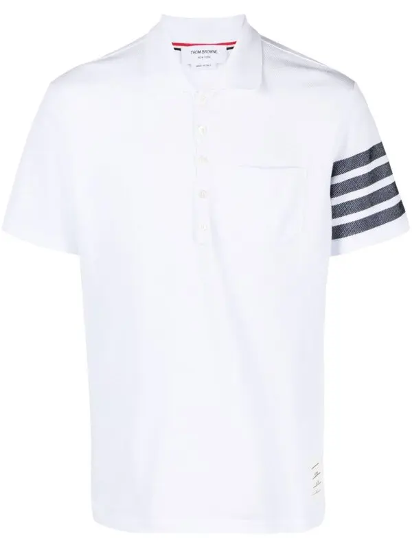 Thom Browne 4-bar Cotton Polo Shirt - White