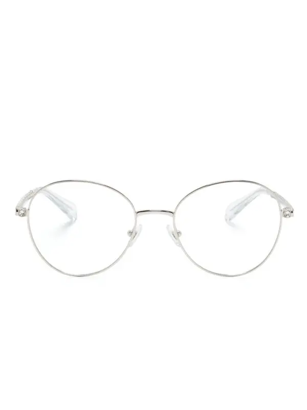 SWAROVSKI Crystal-embellished Round-frame Eyeglasses - Silver