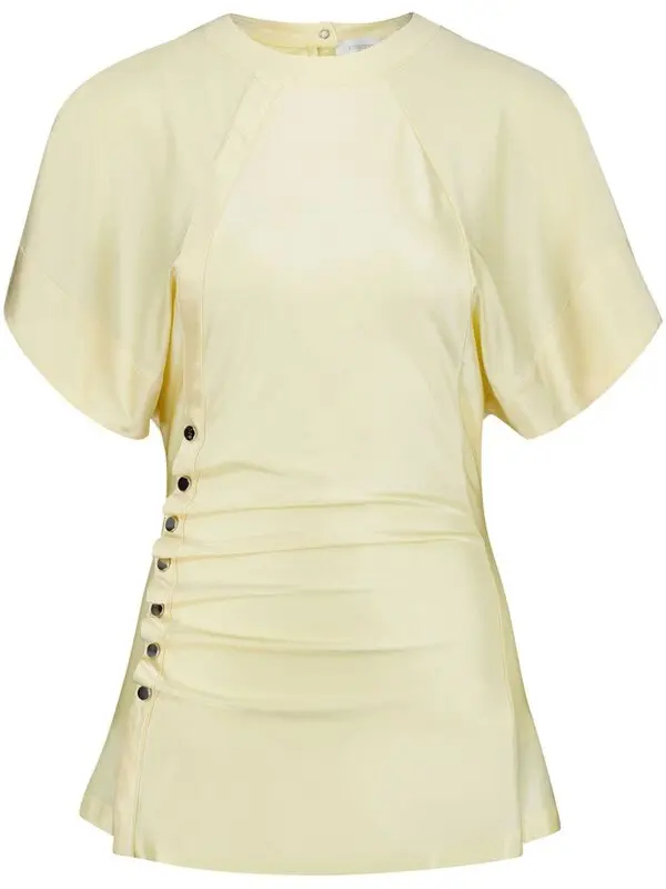 Rabanne Draped-detail Round-neck Blouse