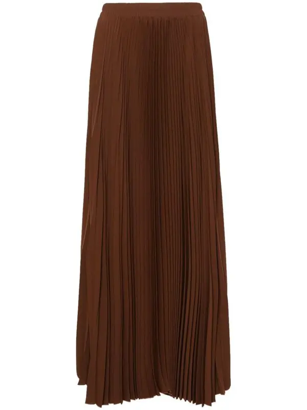STYLAND Pleated Maxi Skirt - Brown