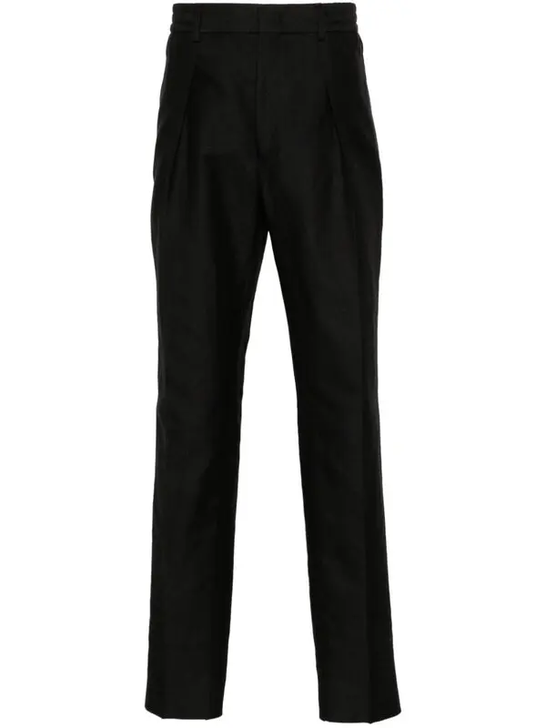 Fendi Pleat-detail Trousers - Black