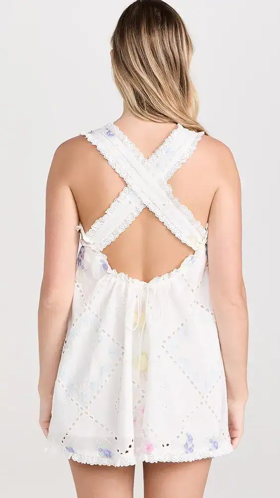 a line dress floor length Strut & Bolt Eyelet Strapless Midi Dress for Women in Tiffany Blue at Glik's , M main image 0
