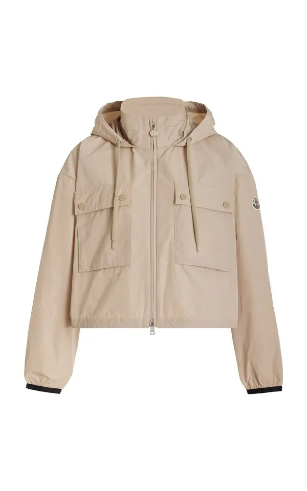 Moncler Leda Cropped Tech-poplin Parka Jacket - Neutral