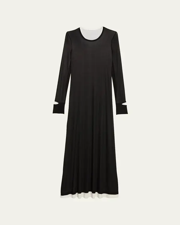 Helmut Lang Double-layer Knit Maxi Dress - Blk