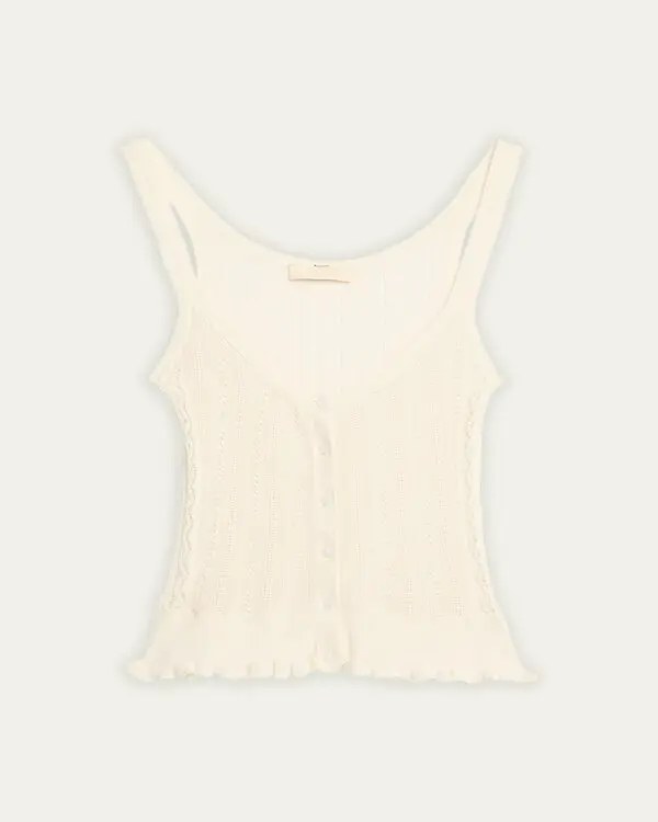 Ulla Johnson Callie Pointelle Knit Tank Top - Alabaster