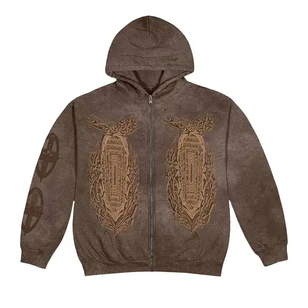 Travis Scott God'S Country Zip Hoodie - Brown | Editorialist